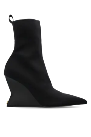 Balmain Wedge Ankle Boots - Black