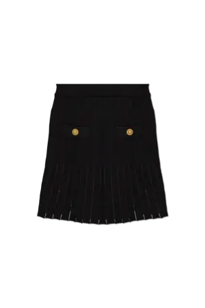 Balmain Skirt With Decorative Pockets - Black