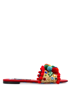 Dolce & Gabbana Slides With Colorful Appliqués