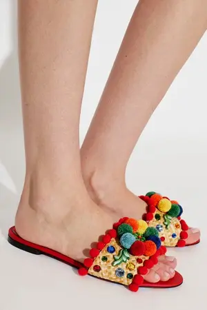 Dolce & Gabbana Slides With Colorful Appliqués
