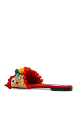 Dolce & Gabbana Slides With Colorful Appliqués