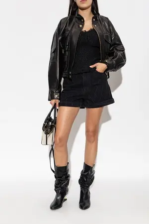 Balmain Leather Wedge Ankle Boots