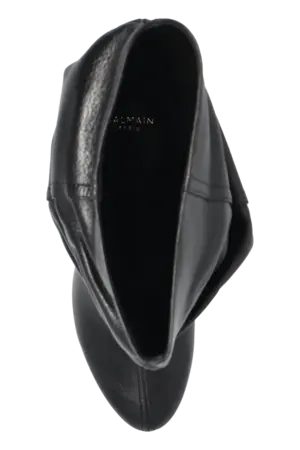 Balmain Leather Wedge Ankle Boots