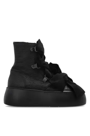 Agl Leather Platform Shoes "vibe Ribbon