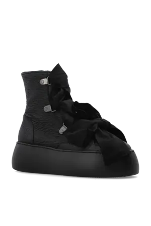 Agl Leather Platform Shoes "vibe Ribbon