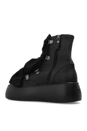 Agl Leather Platform Shoes "vibe Ribbon