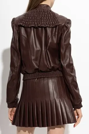 Alexander McQueen Leather Jacket With Stand-up Collar