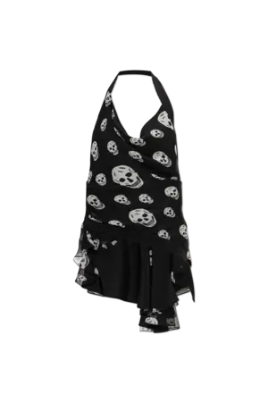 Alexander McQueen Silk Top With Open Back - Black