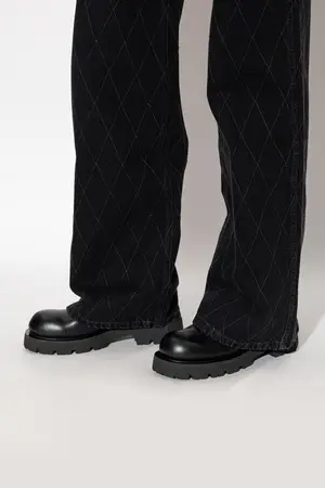 Balmain Leather Ankle Boots With Buckle