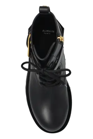 Balmain Leather Ankle Boots With Buckle