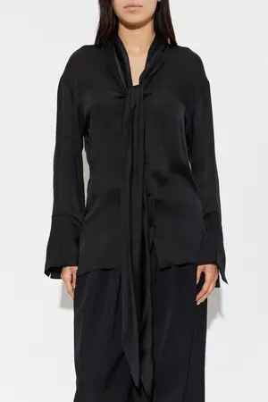 Balmain Silk Shirt With Decorative Scarf