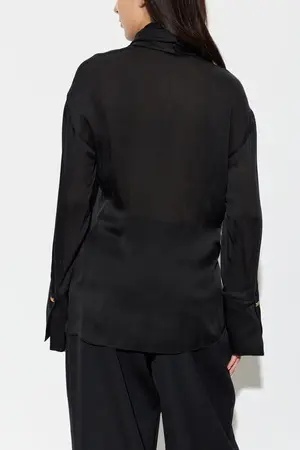 Balmain Silk Shirt With Decorative Scarf