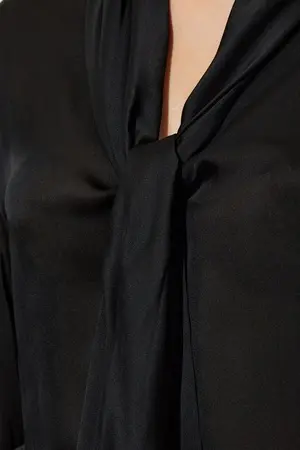 Balmain Silk Shirt With Decorative Scarf
