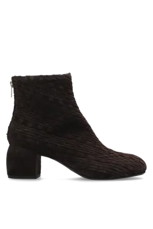 Agl Suede Heeled Ankle Boots `tina Woven - Brown