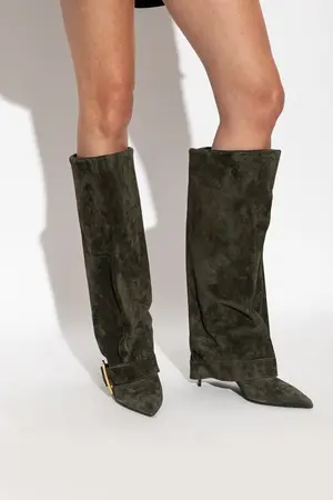 Balmain Suede Heeled Boots