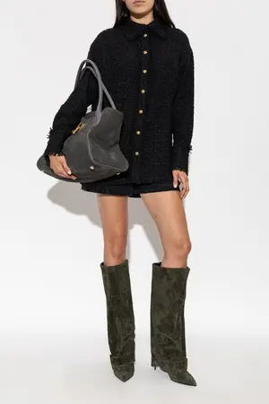 Balmain Suede Heeled Boots