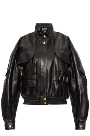 Balmain Leather Jacket - Black