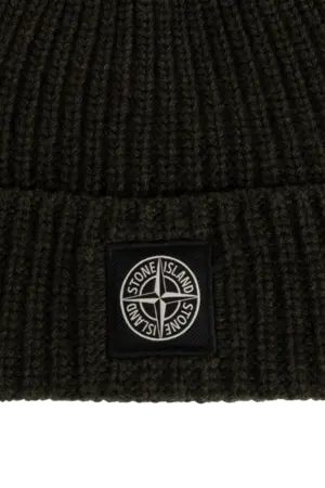 Stone Island Wool Beanie With Patch