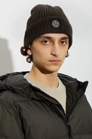 Stone Island Wool Beanie With Patch