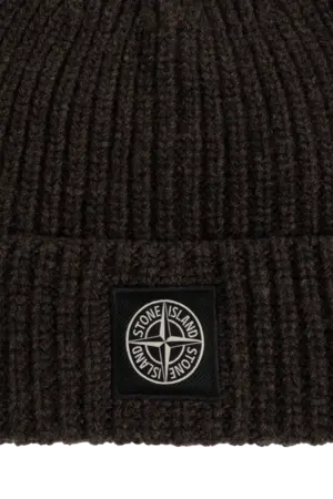 Stone Island Wool Beanie With Patch