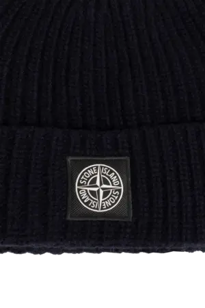 Stone Island Wool Beanie With Patch