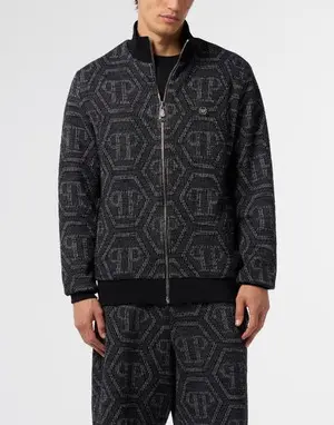 Philipp Plein Jacquard Tracksuit Jacket Monogram - Black
