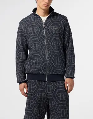 Philipp Plein Jacquard Tracksuit Jacket Monogram - Navy