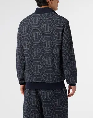 Philipp Plein Jacquard Tracksuit Jacket Monogram - Navy