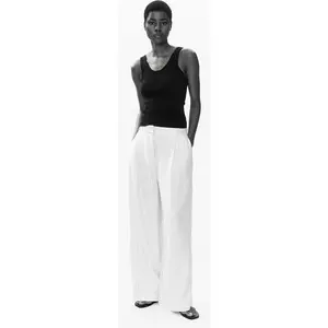 Cream Wide Leg Pants