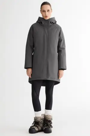 OROLAY Mid-length Windproof Parka Coat - Gray