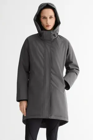 OROLAY Mid-length Windproof Parka Coat - Gray