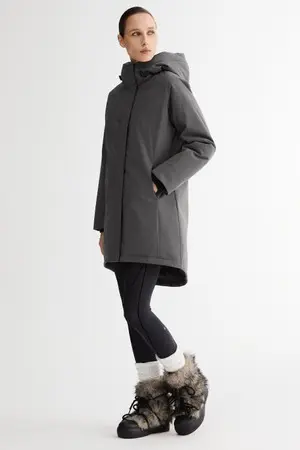 OROLAY Mid-length Windproof Parka Coat - Gray
