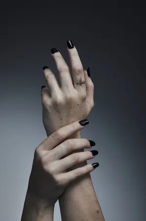 DISTURBIA Sica Sterling Black Spinel Ring - Silver