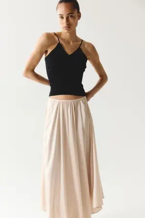 H&m Satin Maxi Skirt