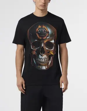 Philipp Plein Round Neck T-shirt Lava Skull