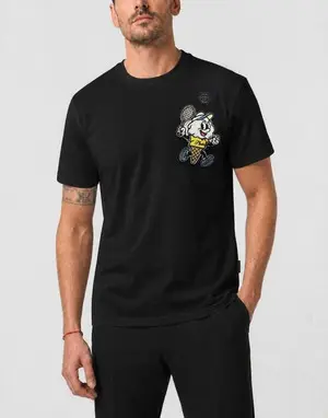 Philipp Plein Round Neck T-shirt Gelato Monsters - Black