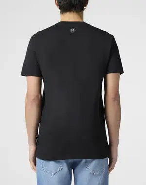 Philipp Plein Round Neck T-shirt Paint Splash Skull