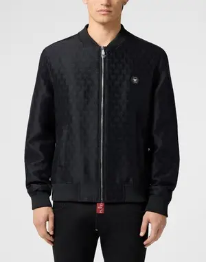 Philipp Plein Monogram Jacquard Bomber Jacket - Black