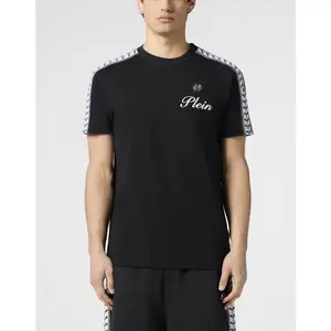 Philipp Plein Piquet Round Neck T-shirt Plein Tennis - Black