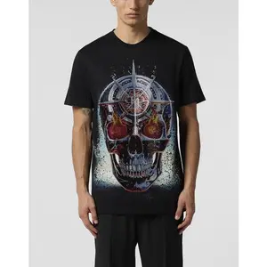 Philipp Plein Round Neck T-shirt Chrome Skull Stones
