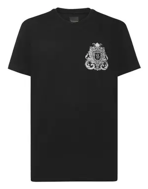 BILLIONAIRE T-shirt Round Neck Ss Crest Baroque Men Black