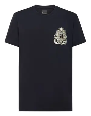 BILLIONAIRE T-shirt Round Neck Ss Crest Baroque - Darkblue
