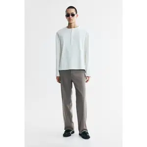 H&m Relaxed-fit Viscose Blend Trousers - Dark Taupe