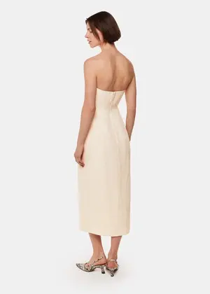 Whistles Bandeau Front Slit Midi Dress