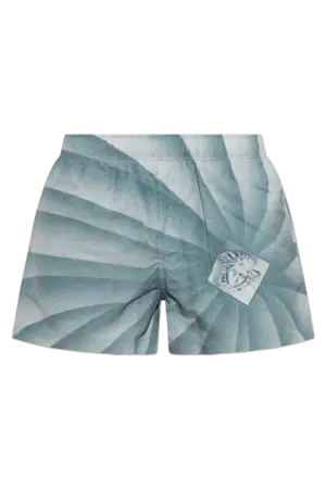 Versace Swim Shorts With "the Vortex" Print - Blue