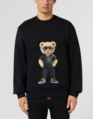Philipp Plein Round Neck Sweatshirt Teddy - Black