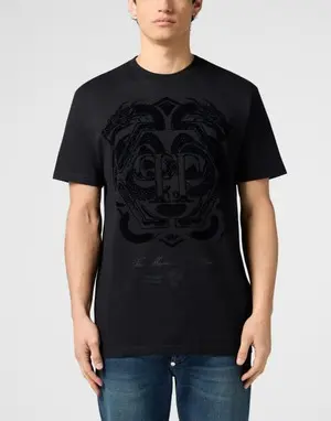Philipp Plein Printed Round Neck T-shirt Dragon - Black