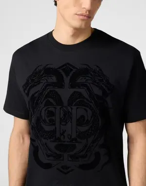 Philipp Plein Printed Round Neck T-shirt Dragon - Black