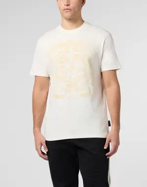 Philipp Plein Printed Round Neck T-shirt Dragon - Offwhite