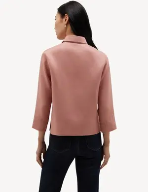 HOBBS LONDON Nita Three-quarter Sleeve Linen Shirt - Softpeachpink